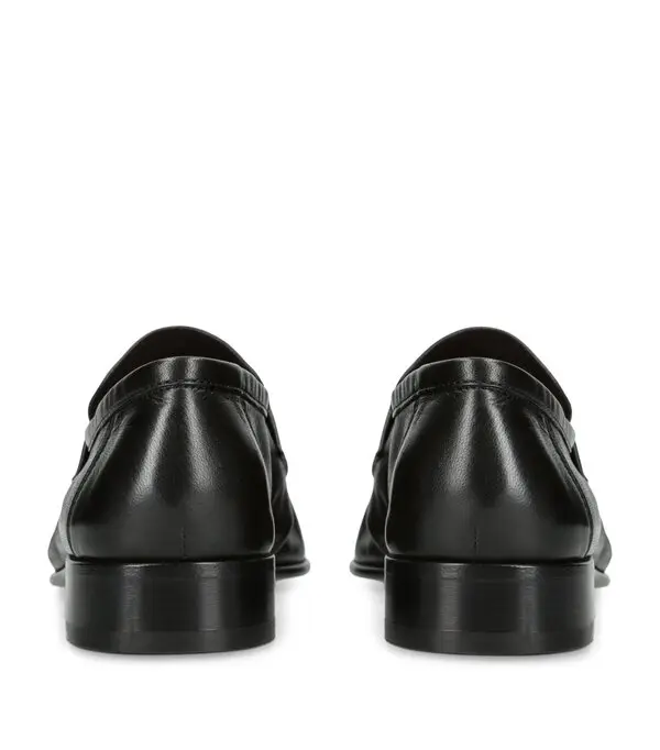 THE ROW Soft Leather Loafers - Black
