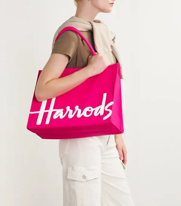 Harrods Large Cotton Logo Tote Bag