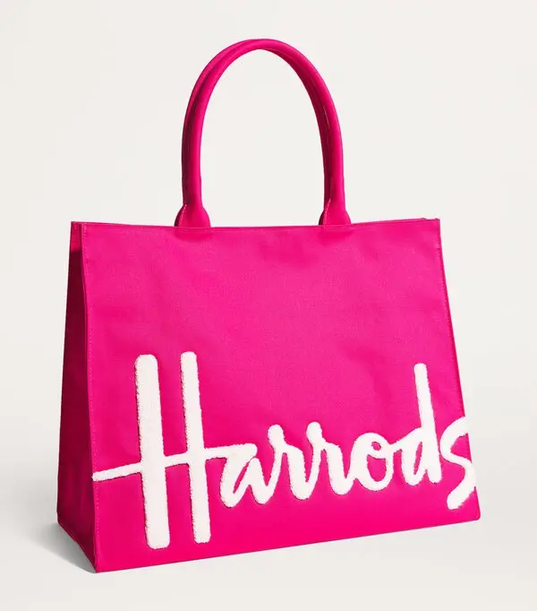Harrods Large Cotton Logo Tote Bag