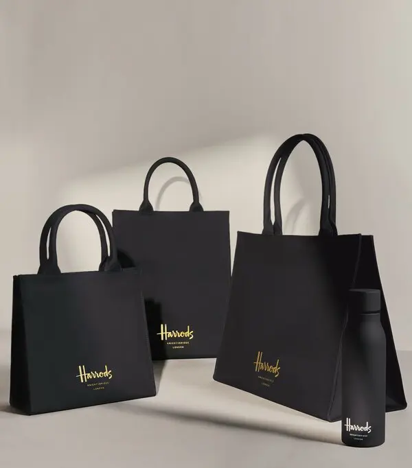 Harrods Small Cotton Logo Tote Bag