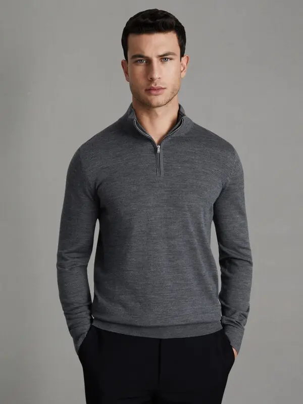 REISS 2 Pack Of Merino Wool Zip-neck Jumpers