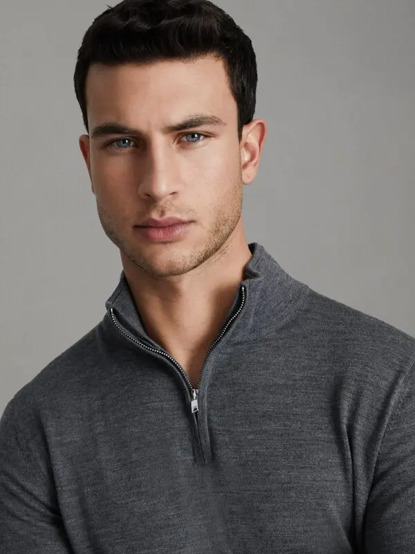 REISS 2 Pack Of Merino Wool Zip-neck Jumpers