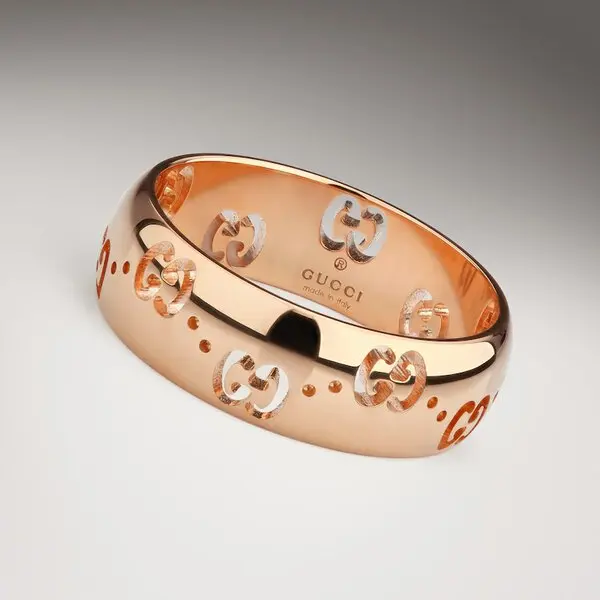 Gucci Icon 18k Gg Ring - Rose Gold