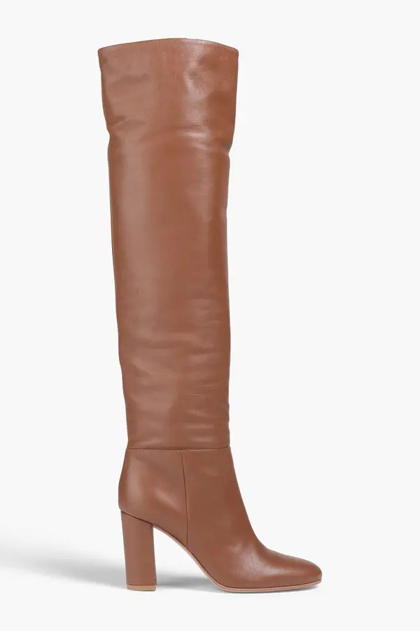GIANVITO ROSSI Leather Knee Boots - Tan