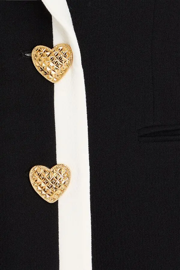 Moschino Two-tone Hammered Crepe Blazer - Black