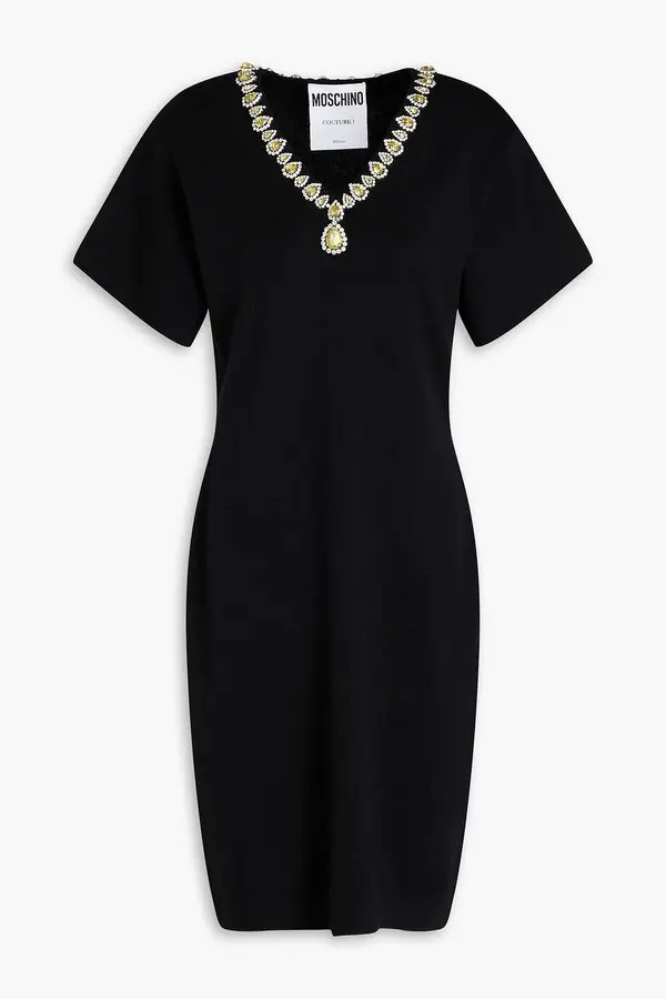 Moschino Crystal-embellished Wool Dress