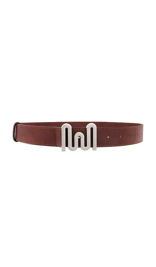 Milkwhite Signature Logo Belt In Brown - 75% Off | Editorialist display picture 1