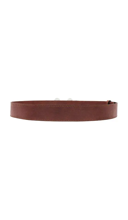 Milkwhite Signature Logo Belt In Brown - 75% Off | Editorialist display picture 2
