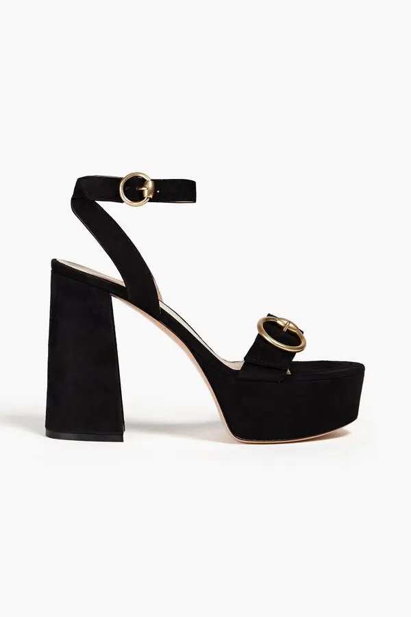 GIANVITO ROSSI Zandra Buckled Suede Sandals