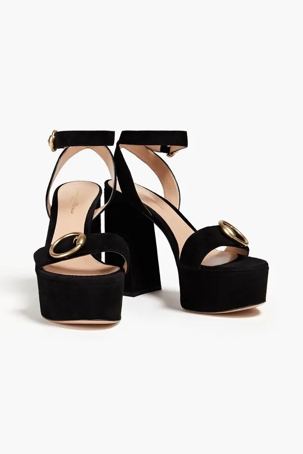 GIANVITO ROSSI Zandra Buckled Suede Sandals