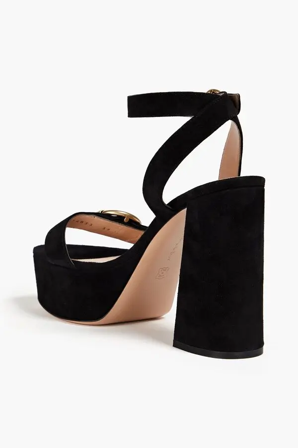 GIANVITO ROSSI Zandra Buckled Suede Sandals