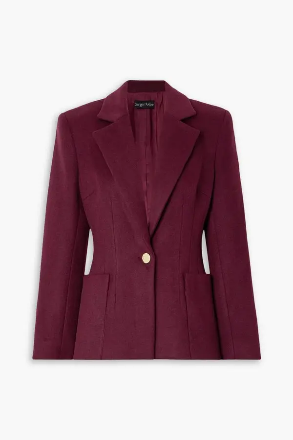 SERGIO HUDSON Wool And Cashmere-blend Blazer - Merlot