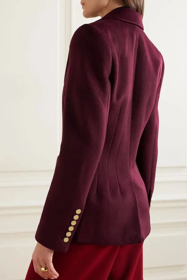 SERGIO HUDSON Wool And Cashmere-blend Blazer - Merlot