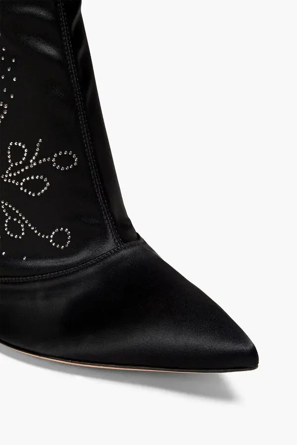 GIANVITO ROSSI Embellished Stretch-satin Sock Boots