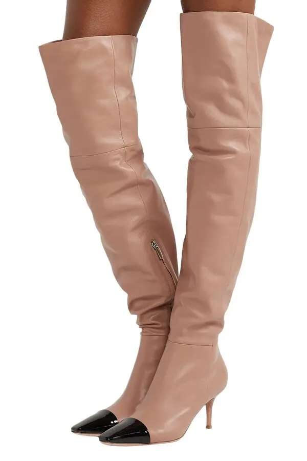 GIANVITO ROSSI Two-tone Leather Over-the-knee Boots