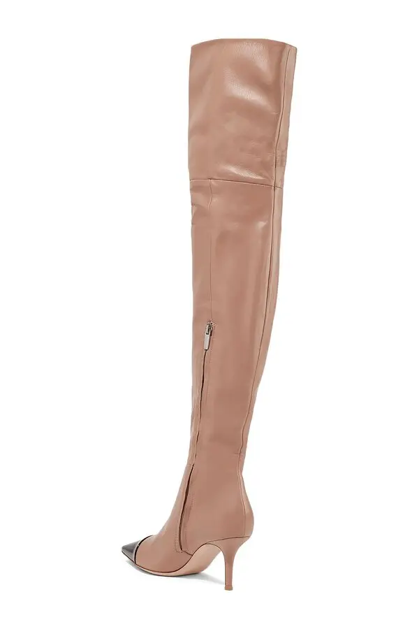 GIANVITO ROSSI Two-tone Leather Over-the-knee Boots