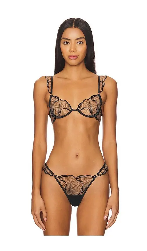 Bluebella Marabel Bra In Black - Black & Sheer