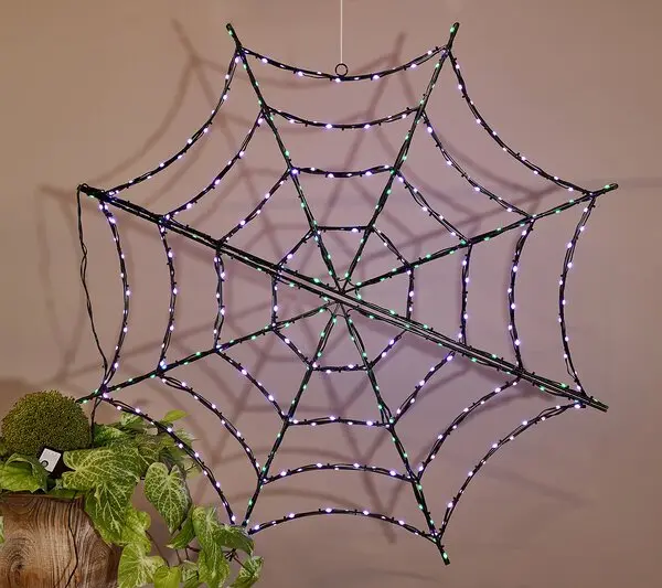 HAY & HARVEST 36' In/outdoor Foldable Led Spider Web