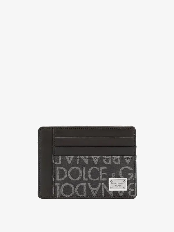 Dolce & Gabbana Leather Card Holder With Logo Detail - Black