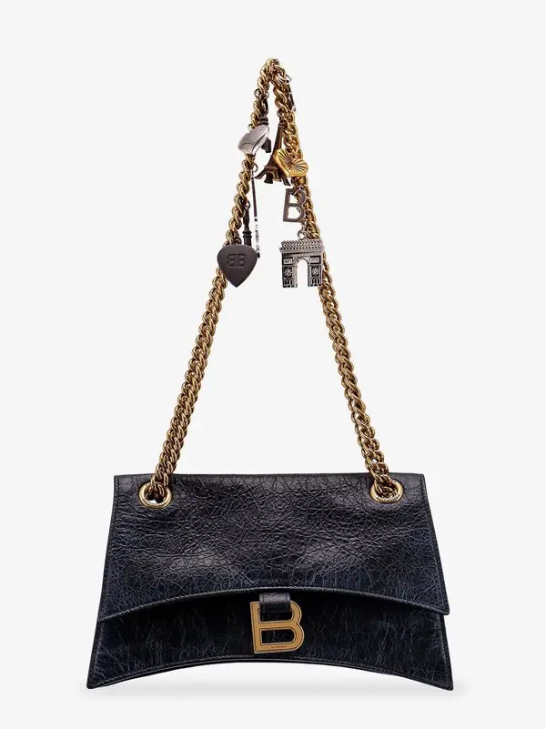 Balenciaga Leather Shoulder Bag With Metal Logo