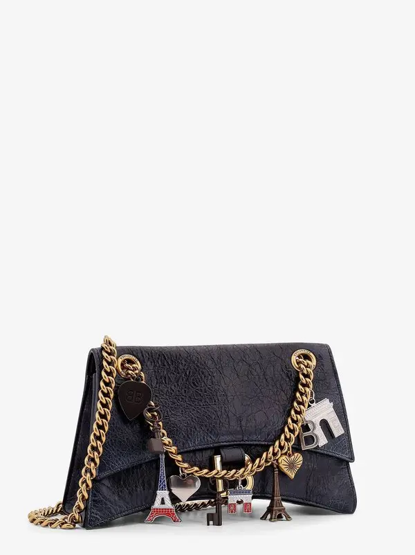 Balenciaga Leather Shoulder Bag With Metal Logo