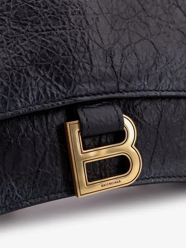 Balenciaga Leather Shoulder Bag With Metal Logo