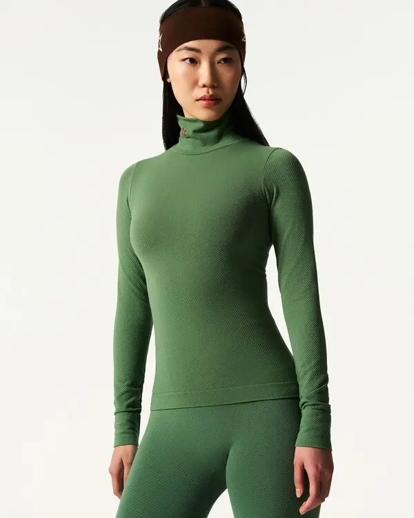 Perfect Moment Seamless Thermal Top - Dark-green