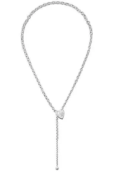 Gucci Trademark Heart Lariat Necklace - Sterling Silver