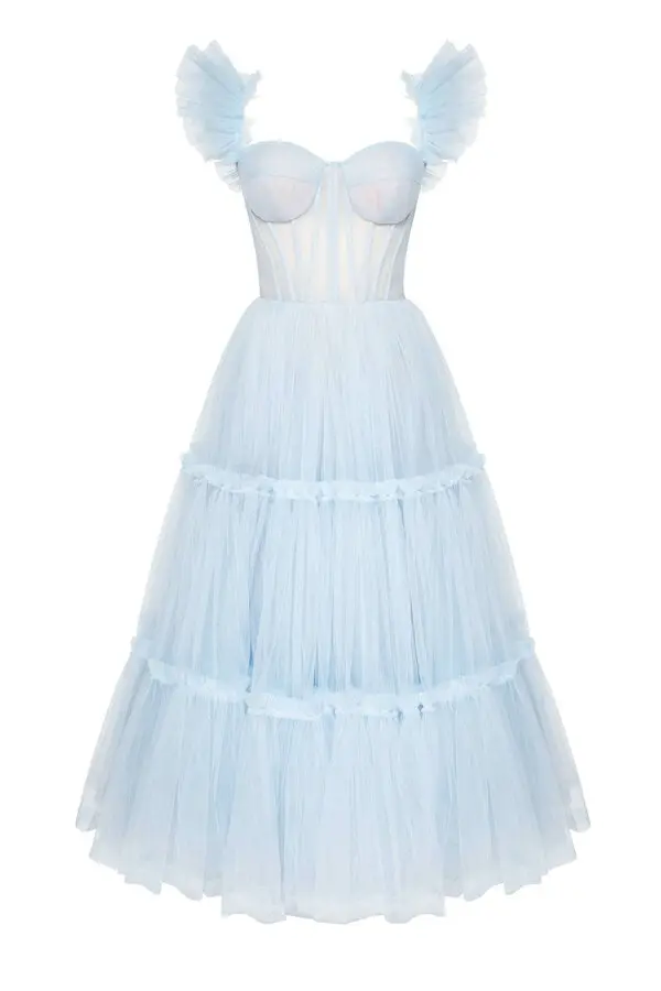 MILLA Ruffled Tulle Midi