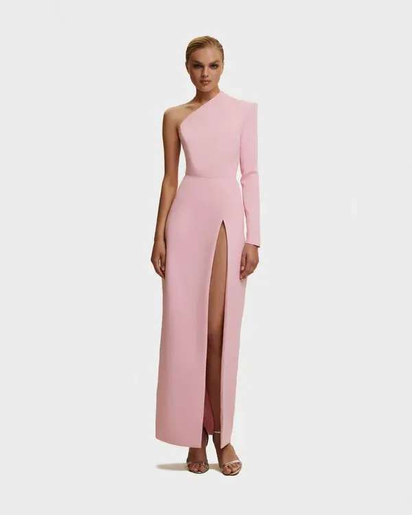 Milla Ankle-Length Gabardine Gown - Pink - 40% Off | Editorialist