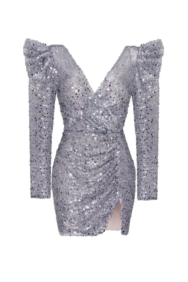 MILLA Metallic Sequin Embellished Mini Dress