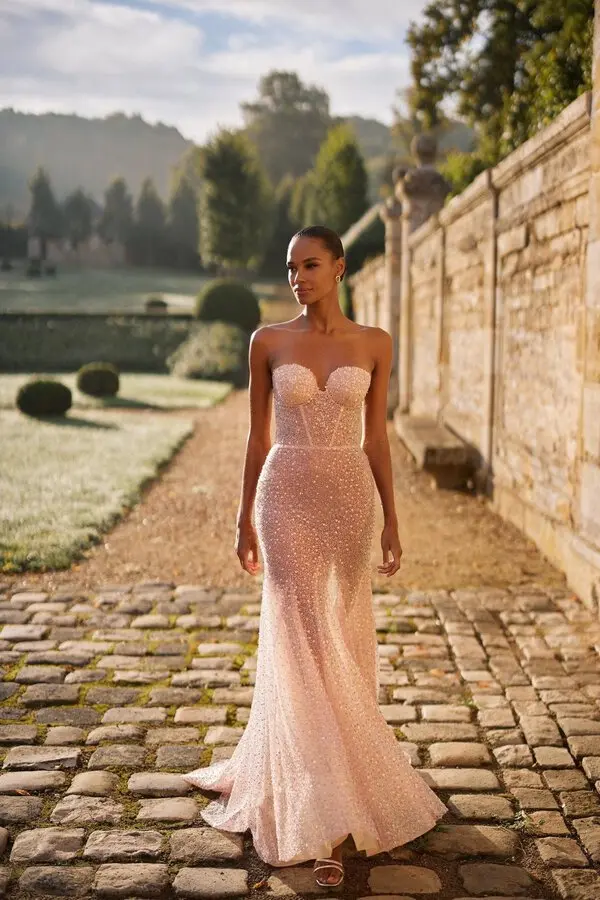 MILLA Semi-transparent Rose Gold Maxi Gown - Golden Rose