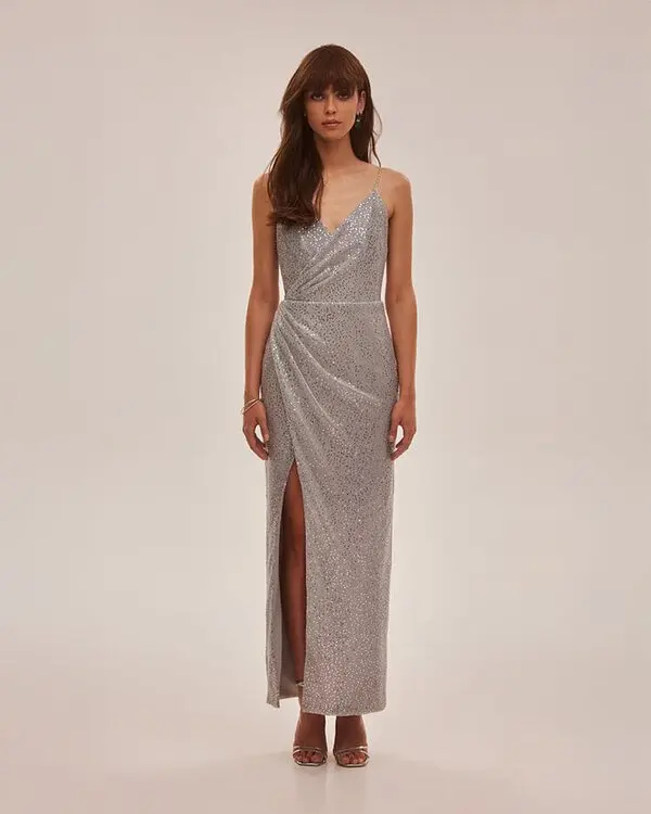 MILLA Spaghetti Strap Sparkling Maxi Dress