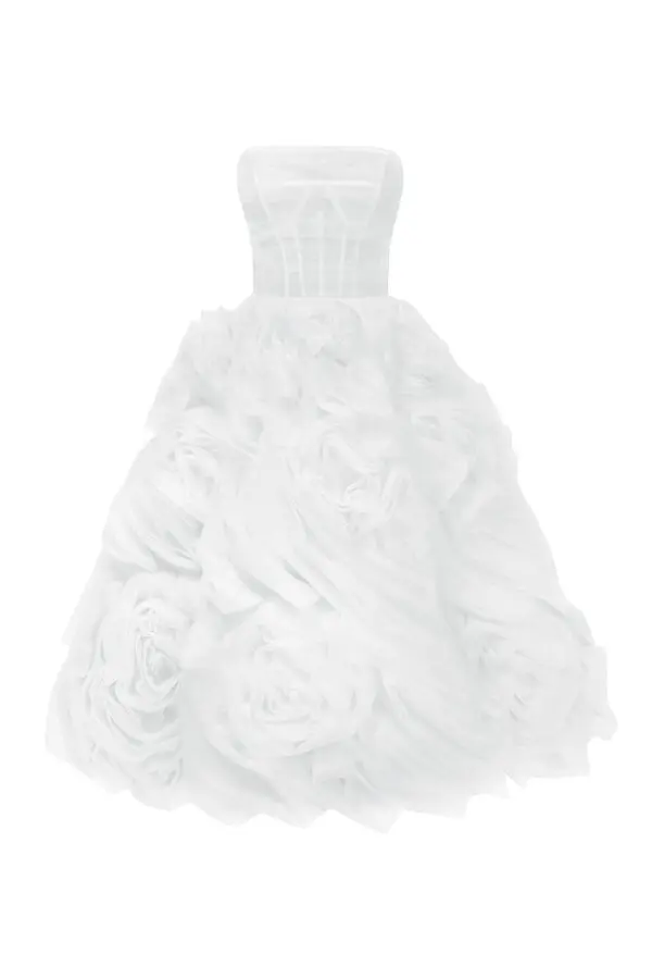 MILLA Dramatically Flowered Tulle Dress