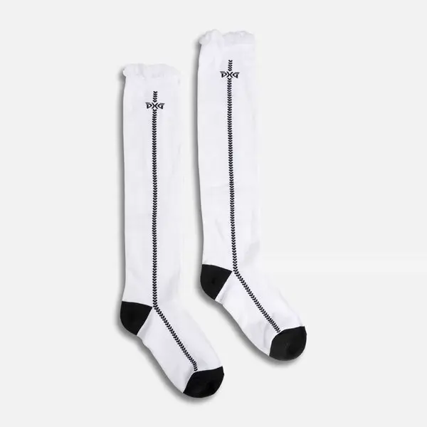 PXG Ruffle Knee-high Socks - White