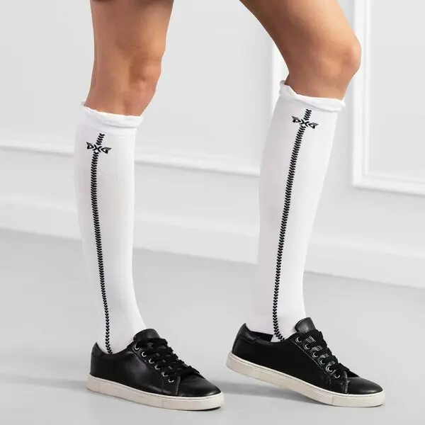 PXG Ruffle Knee-high Socks - White