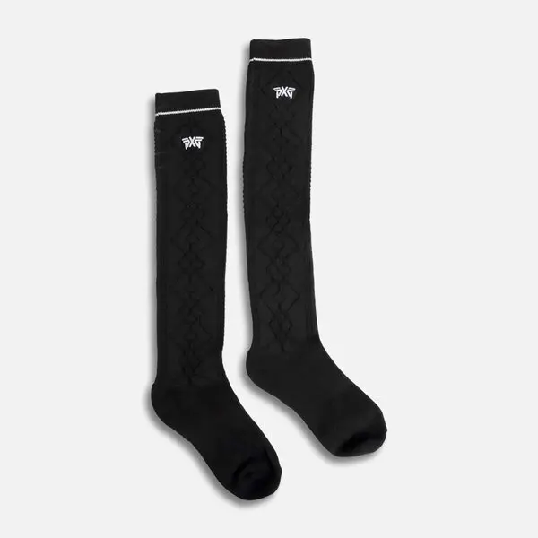 PXG Jacquard Knee Socks - Black