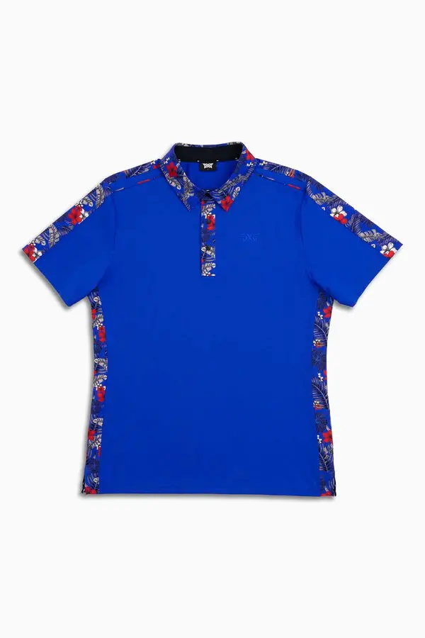 Pxg Athletic Fit Short Sleeve Aloha 24 Polo - Blue | Editorialist