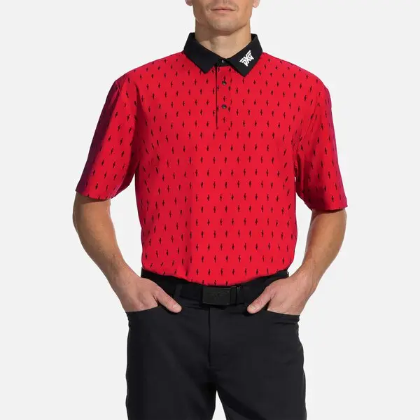 PXG Comfort Fit Cactus Print Polo - White