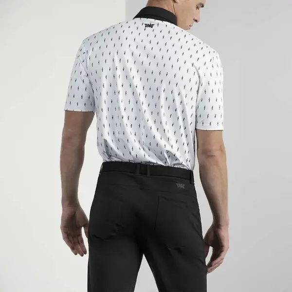 PXG Comfort Fit Cactus Print Polo - White