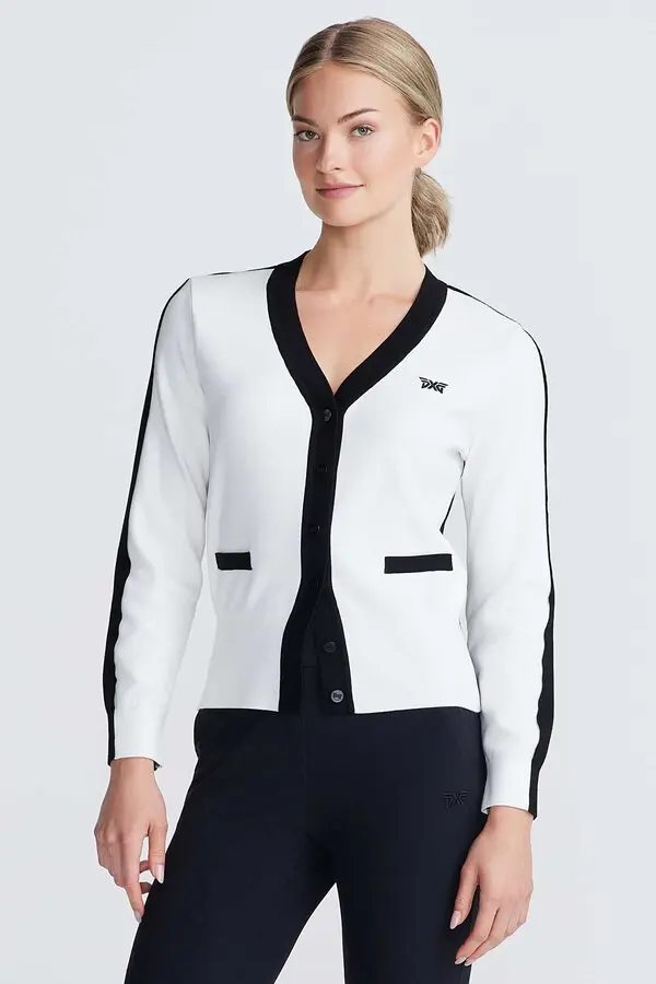 PXG Contrast V-neck Cardigan