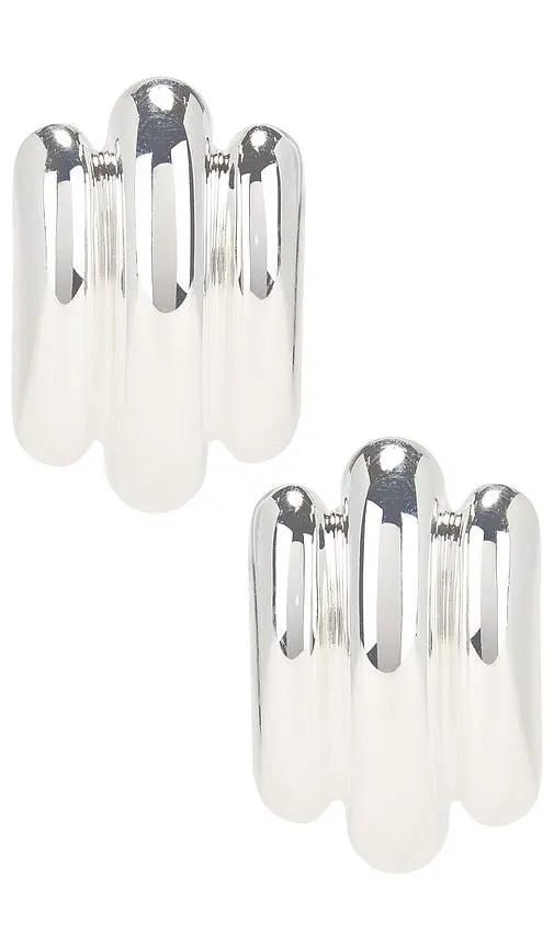 MEGA Les Tubes Earrings - Metallic Silver
