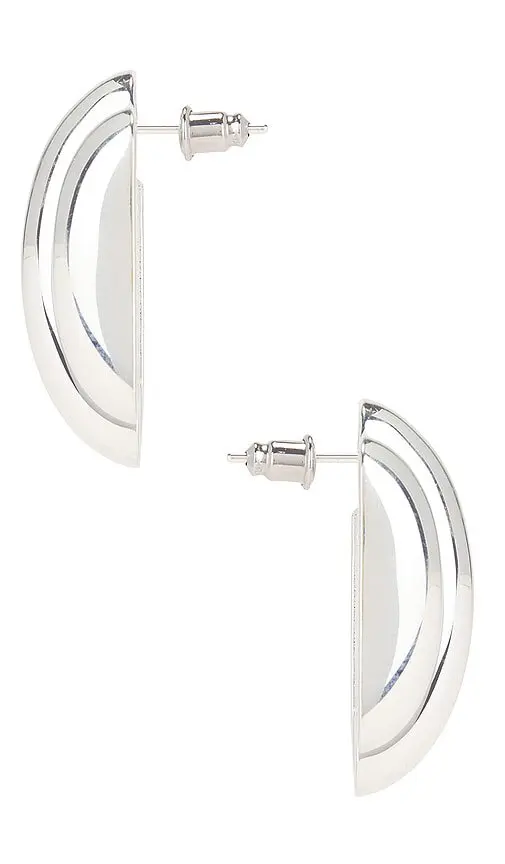 MEGA Les Tubes Earrings - Metallic Silver
