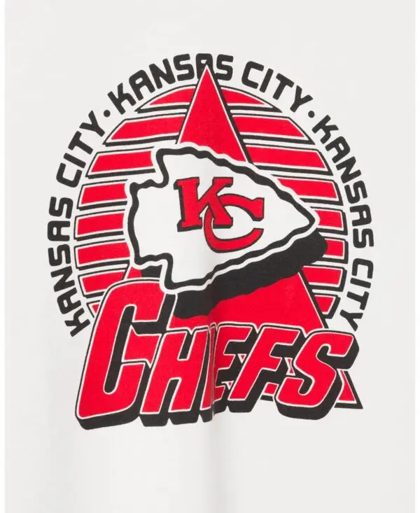 Junk Food Clothing Nfl Kansas City Chiefs Color Block Crop Tee - White/licorice
