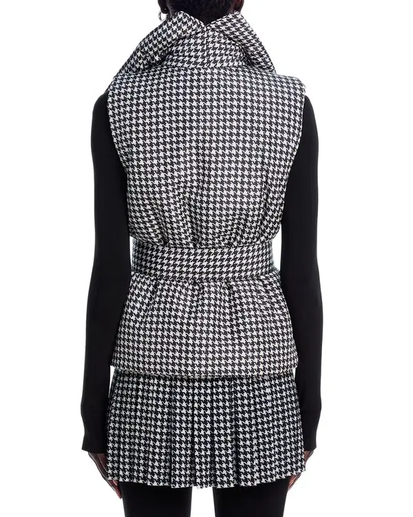 Norma Kamali Sleeping Bag Houndstooth Vest In Large Houndstooth