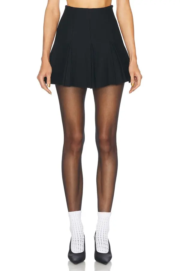 NICHOLAS Mimmy Pleated Mini Skirt - Black