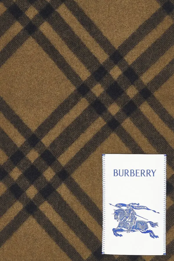 Burberry Bias Check Scarf In Brown