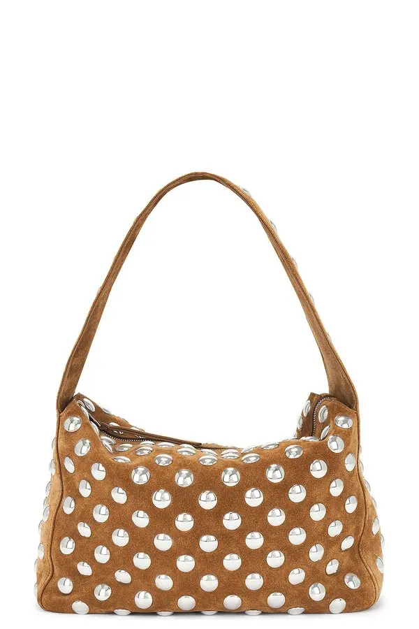 Khaite Elena Studded Shoulder Bag - Mud & Silver