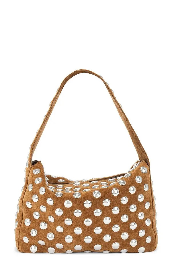 Khaite Elena Studded Shoulder Bag - Mud & Silver
