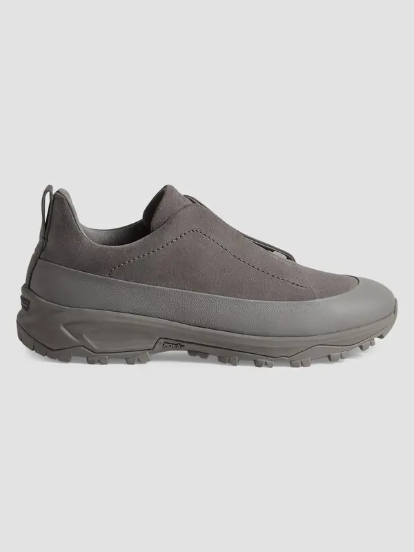 Zegna Suede Triple Stitch Monte Sneakers - Grey
